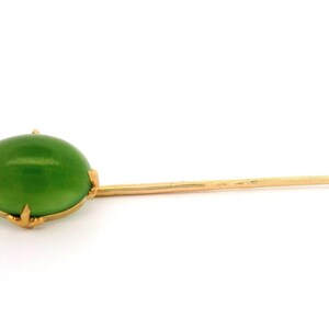Antique Victorian Collectible 14k Yellow Gold Jade Fleur De Lis Stick Pin - Etsy