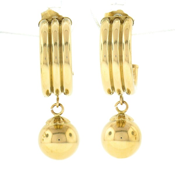 Gold Puffed Ball Earrings - Etsy