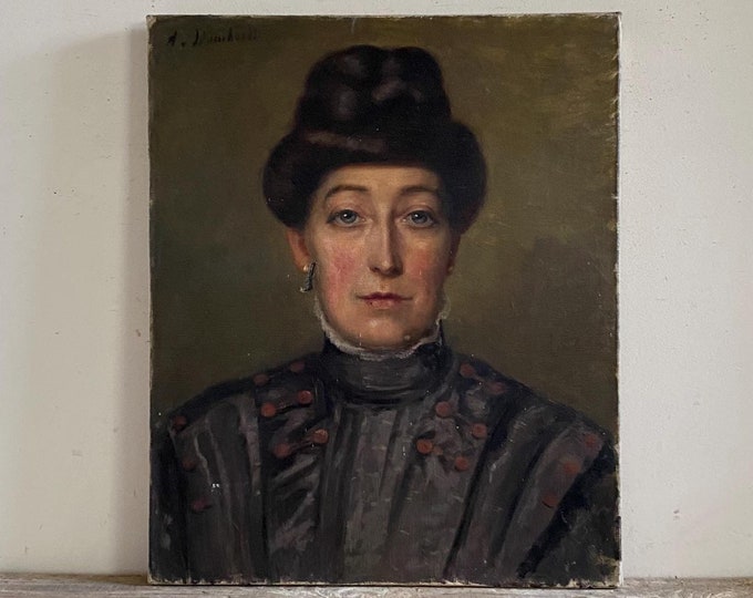 Antique Dutch Portrait Oil Painting, Antique Female Portrait, Antique ...