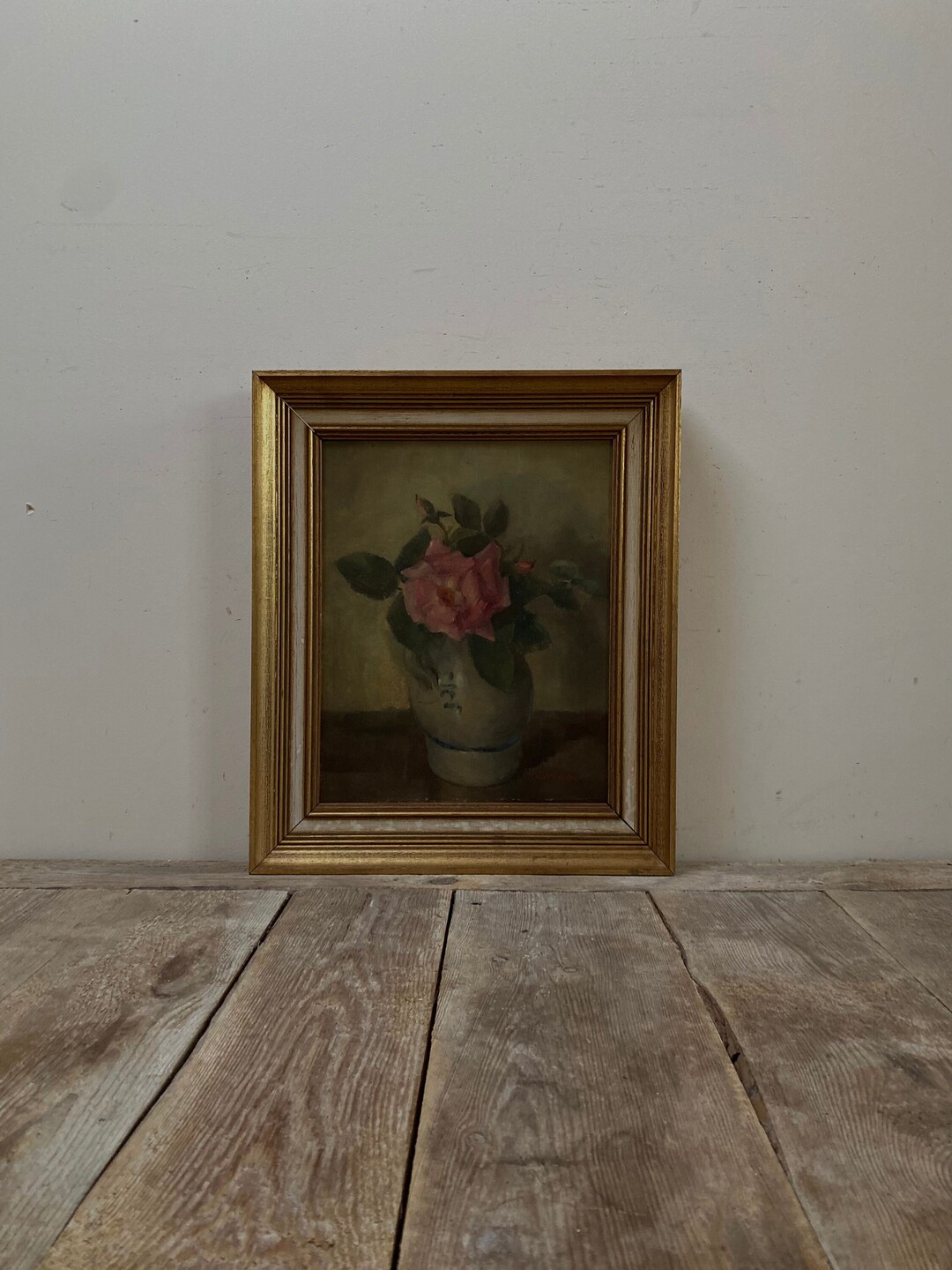 Antique Pink Rose Oil Painting, Antique Dark Still Life Oil Painting ... Antique Pink Rose Oil Painting, Antique Dark Still Life Oil Painting ...