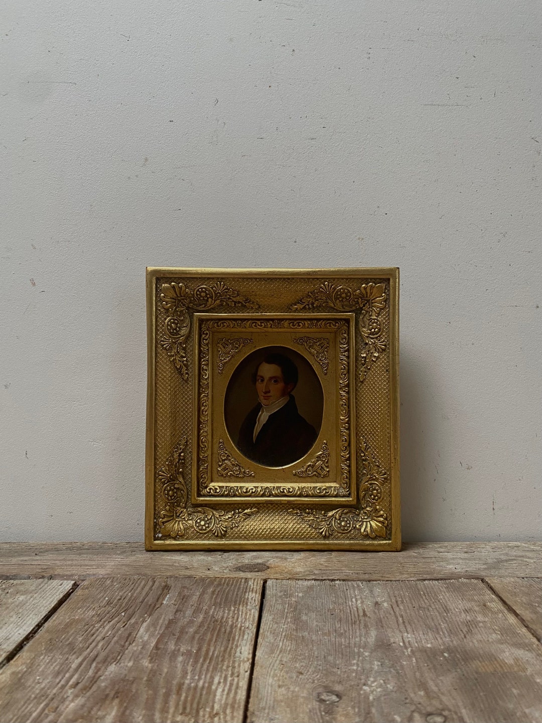 Small 19th Century Dutch Portrait Oil Painting, 1800s Portrait ...