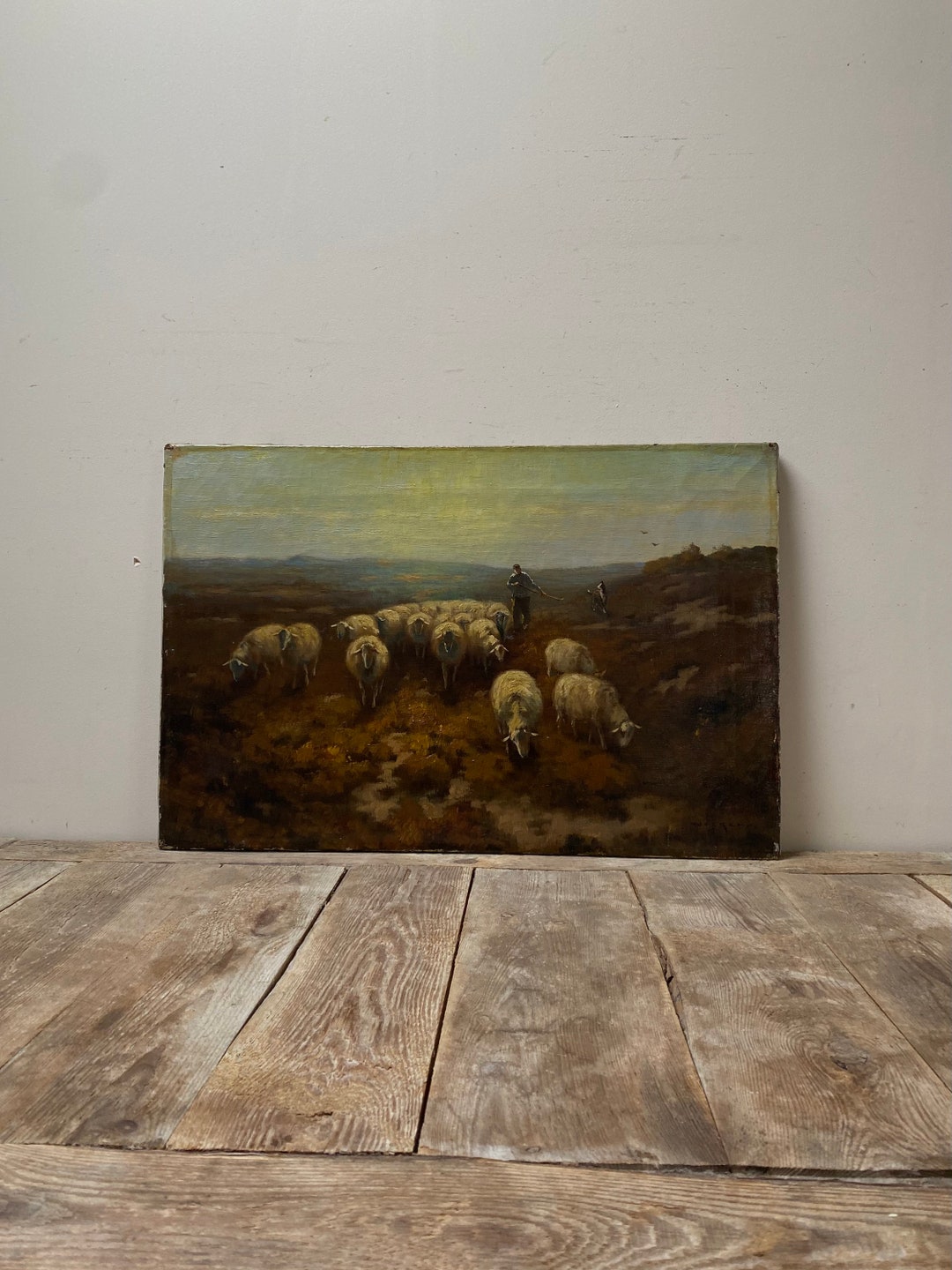 Antique Shepherd Oil Painting, Antique Dutch Portrait Oil Painting ...