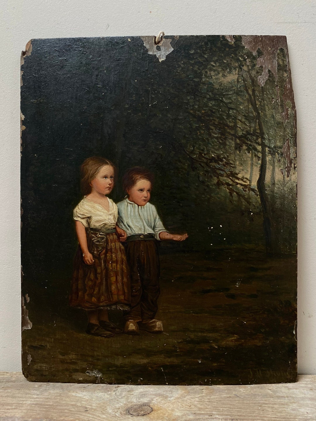 19th Century Dutch Portrait Oil Painting, 19th Century Portrait Begging ...