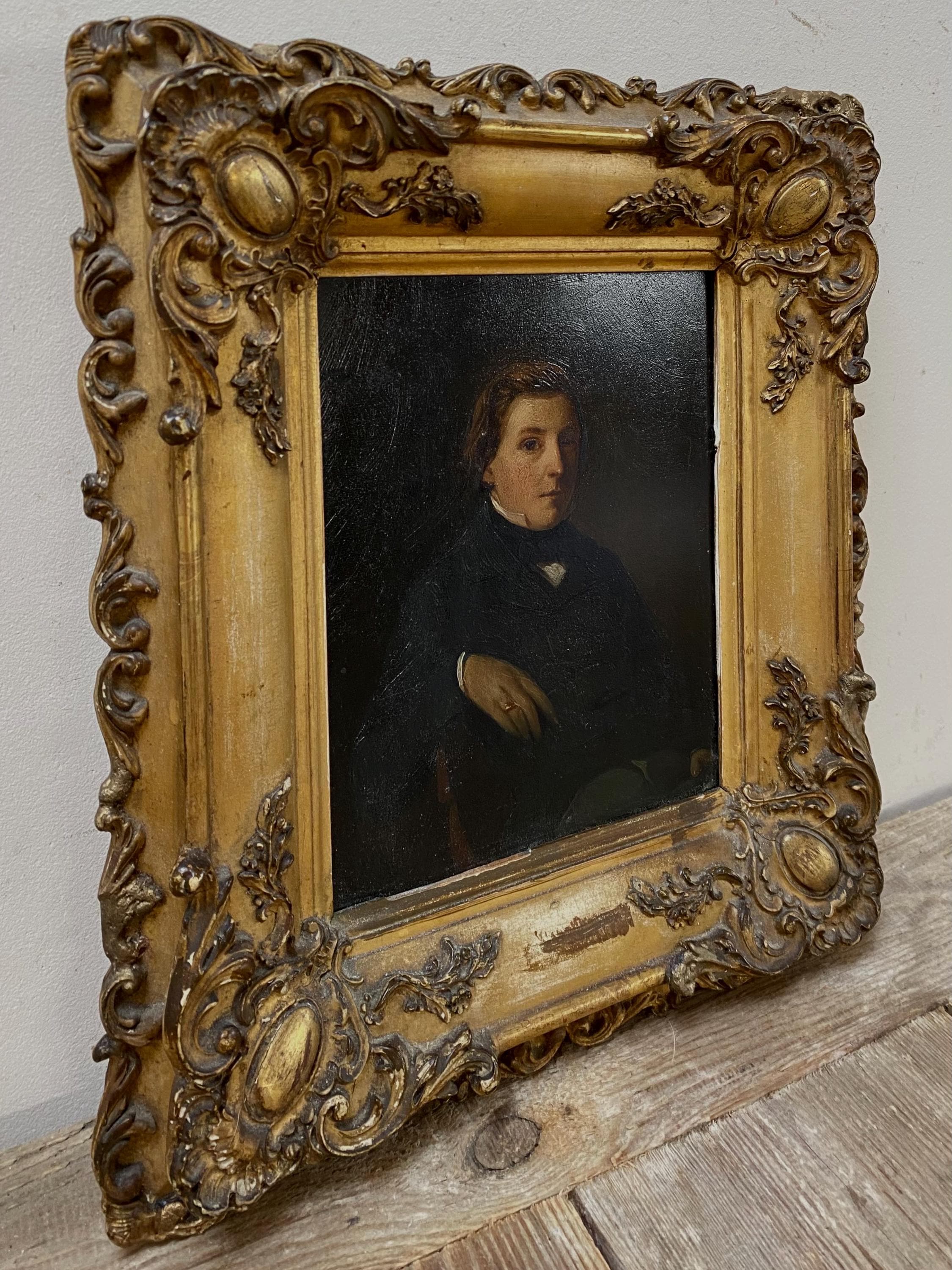 1870s Dutch Portrait Oil Painting: Lady in Golden Baroque Frame - Etsy