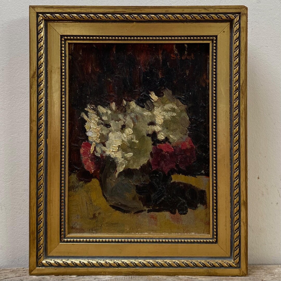 Small Dutch Still Life Oil Painting: Wildflowers in Golden Frame - Etsy
