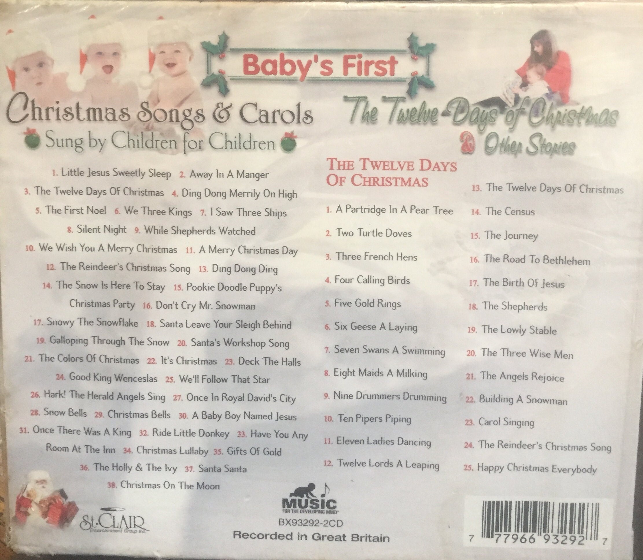 Baby's First Christmas Songs & Carols Sealed 2 CD Set - Etsy