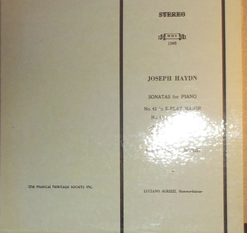 Joseph Haydn Sonatas for Piano Luciano Sgrizzi Vinyl Classical Record ...