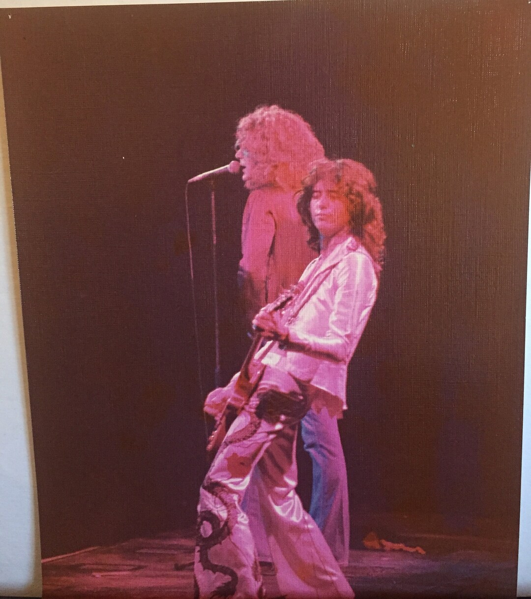 Led Zeppelin Jimmy Page Robert Plant 8x10 Original Canvas Print From ...