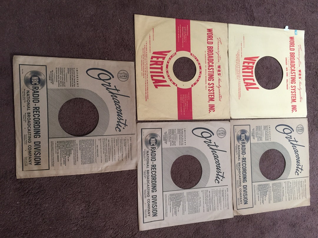Lot of Five 16" Transcription Record Sleeves - Etsy