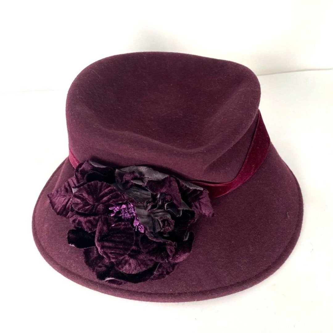 Vintage Lord & Taylor of Paris Bowler Hat Womens Burgundy - Etsy