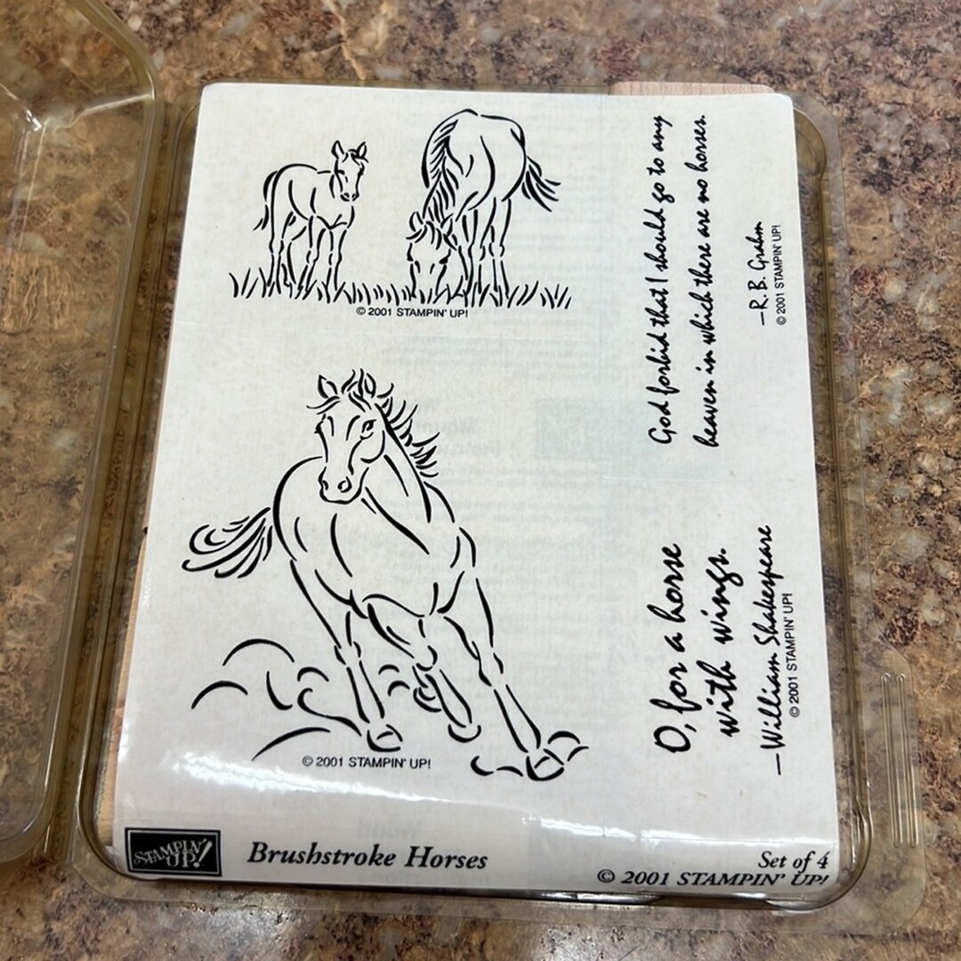 Brushstroke Horses Stampin' Up 2001 Unmounted Rubber Wood Stamps New in ...