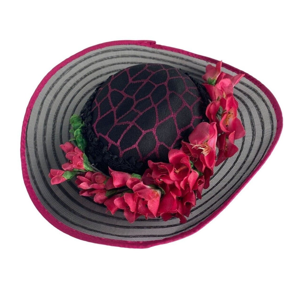 Vintage Whittall & Shon Cartwheel Style Floral Hat - Etsy