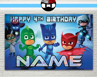Pj mask birthday banner | Etsy