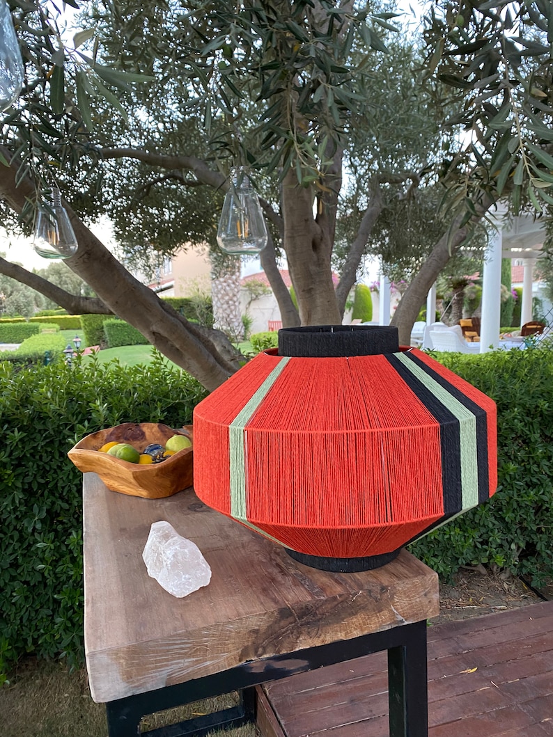 Japanese Paper String Lamp: Art Deco Pendant Light, Modern Woven Design ...