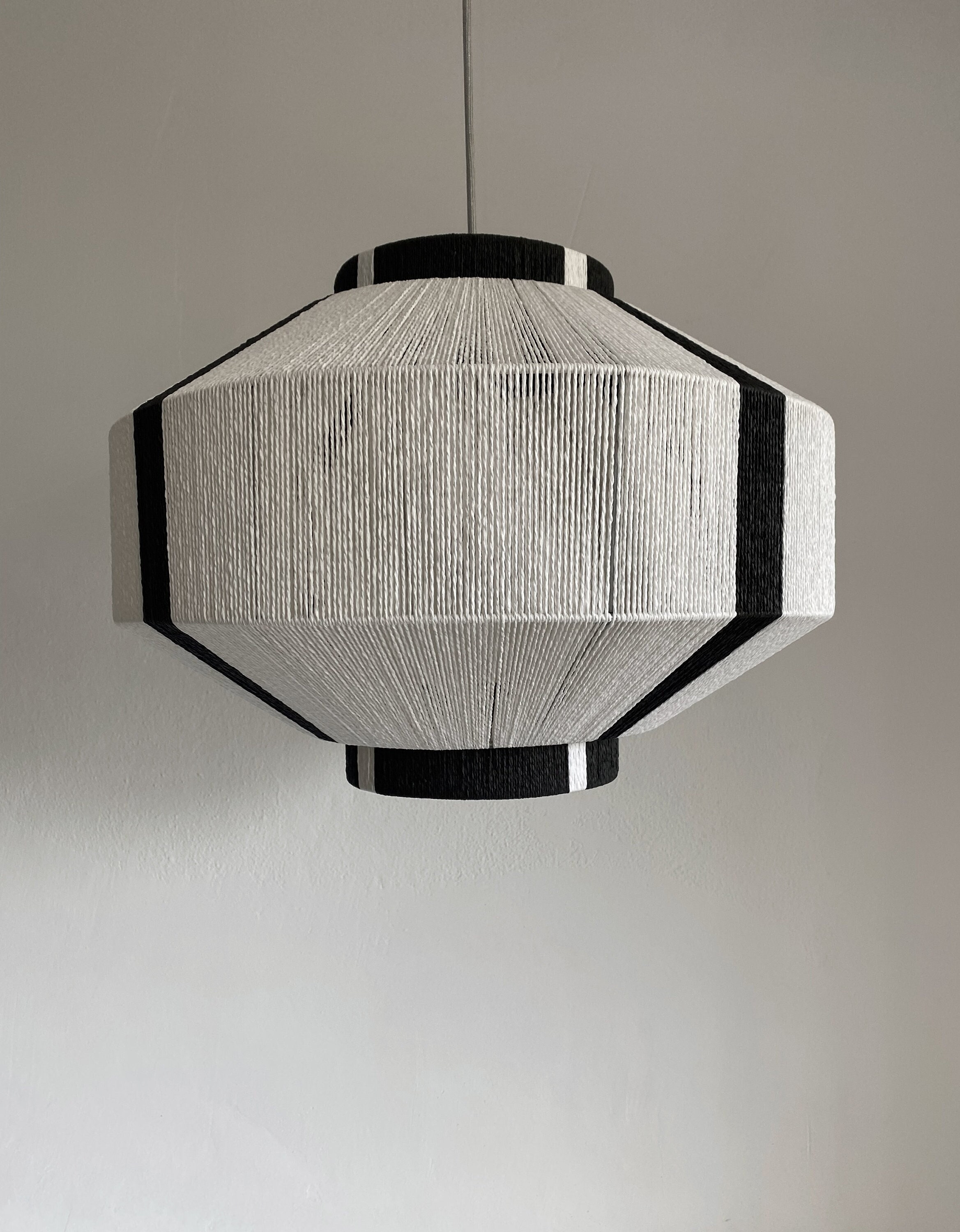 Handmade Art Deco Paper String Lamp: Modern Geometric Pendant Light - Etsy