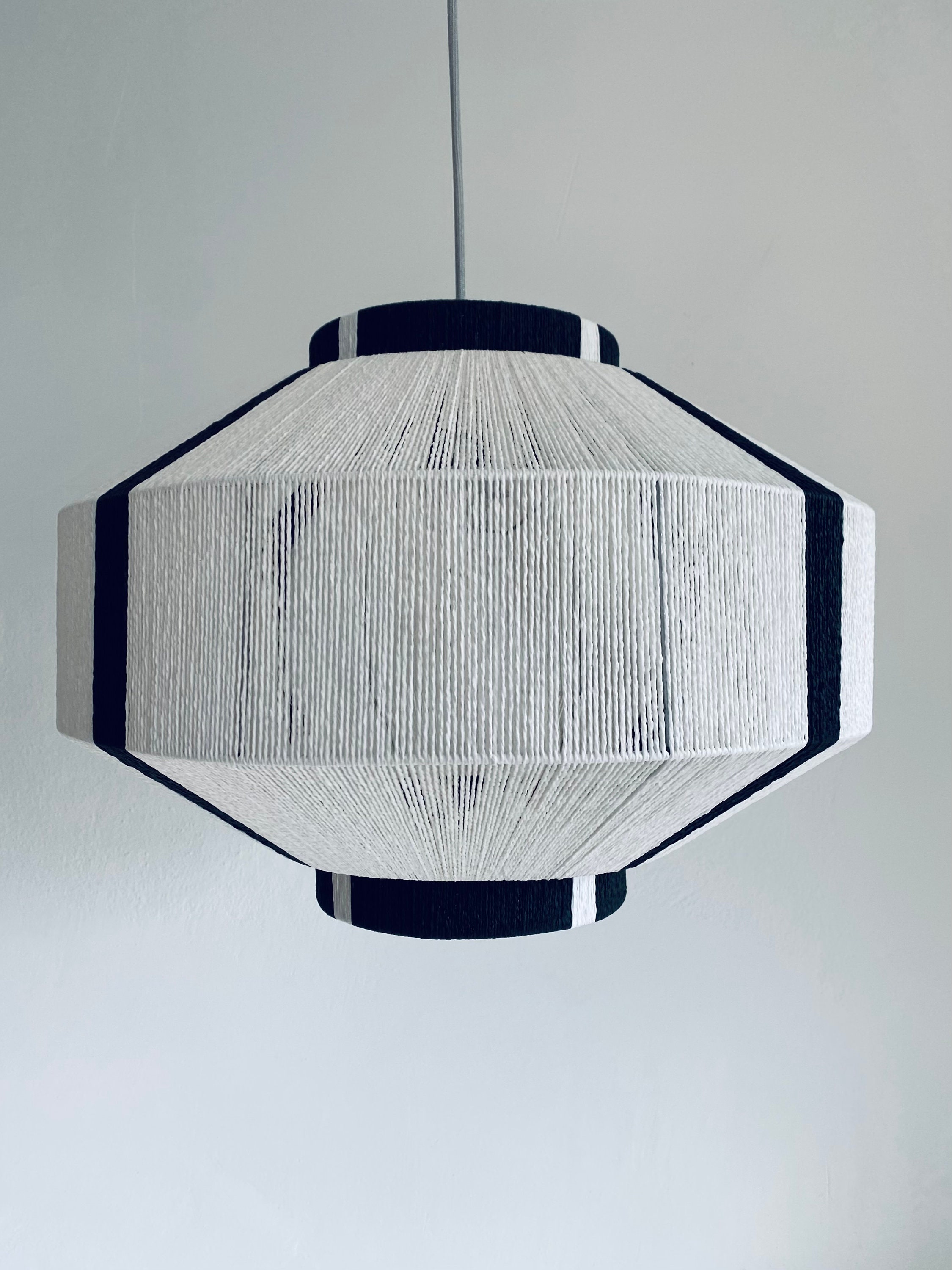 Handmade Art Deco Paper String Lamp: Modern Geometric Pendant Light - Etsy