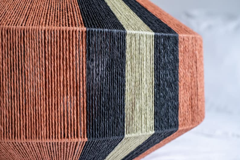 Japanese Paper String Pendant Light: Handmade Art Deco Woven Lamp - Etsy