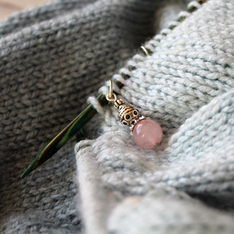 Blushing Heart Natural Stone Stitch Marker Set - Etsy