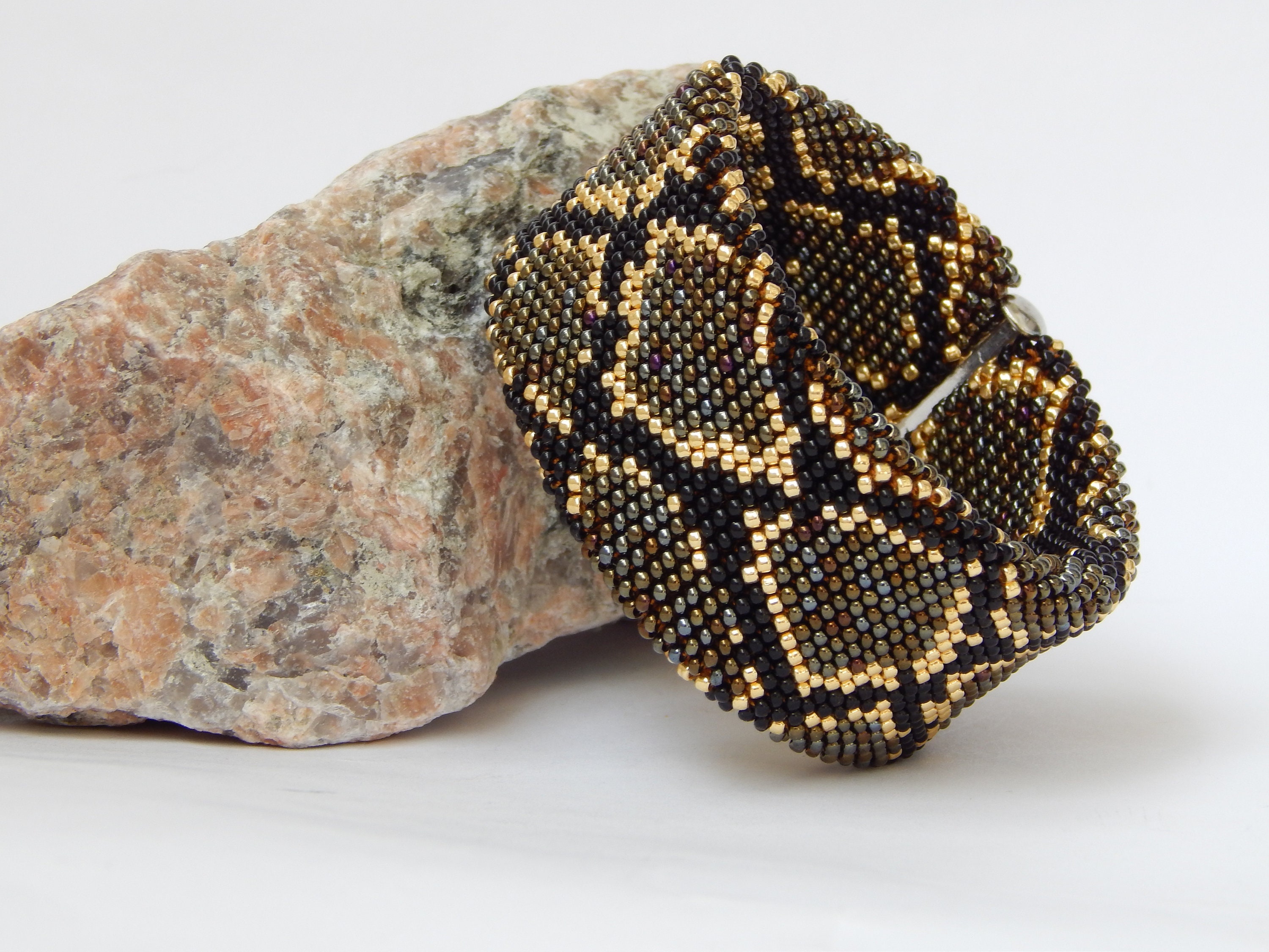 Wide Bead Bracelet Snake Jewelry Snake Bracelet Beaded | Etsy