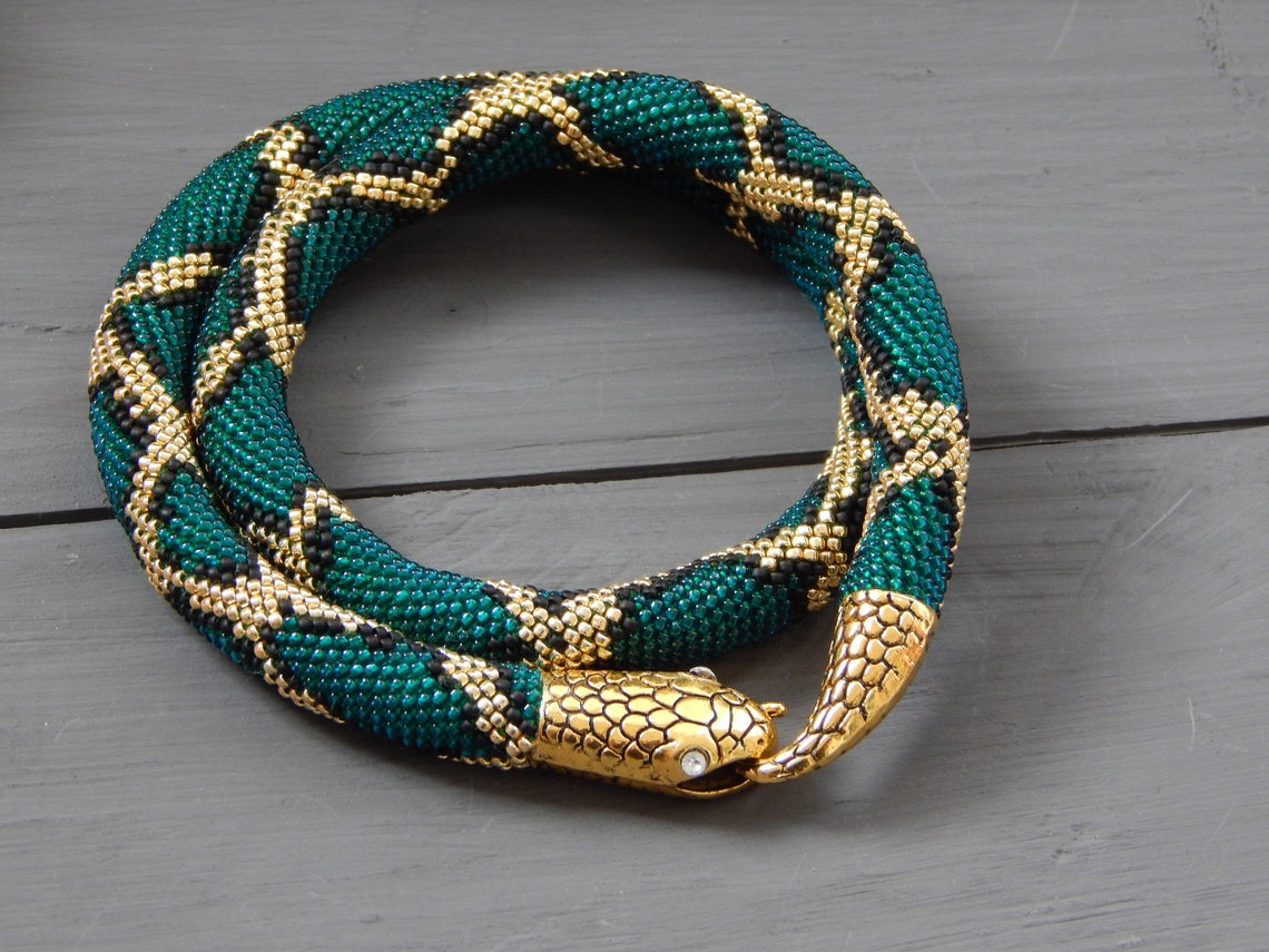 Green Snake Necklace Serpent Necklace Snake Choker Birthday - Etsy