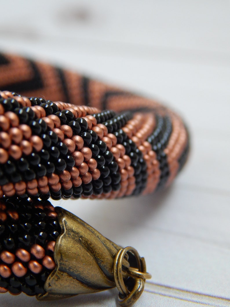 Black Necklace Seed Bead Crochet Necklace Bead Rope Necklace | Etsy