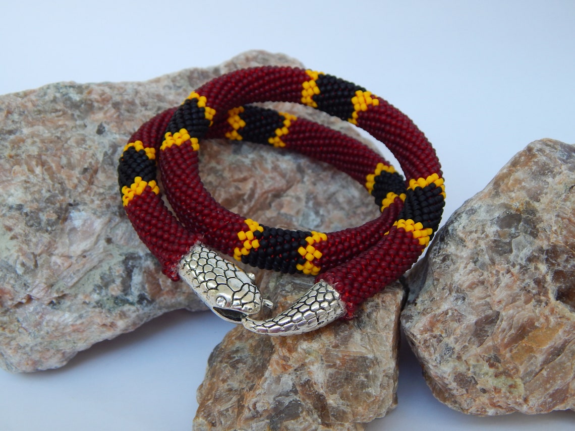 Snake Jewelry Halloween Necklace Snake Necklace Beaded Snake - Etsy