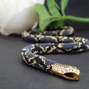 Snake Choker Necklace Snake Jewelry for Women Snake Beaded Crochet ...