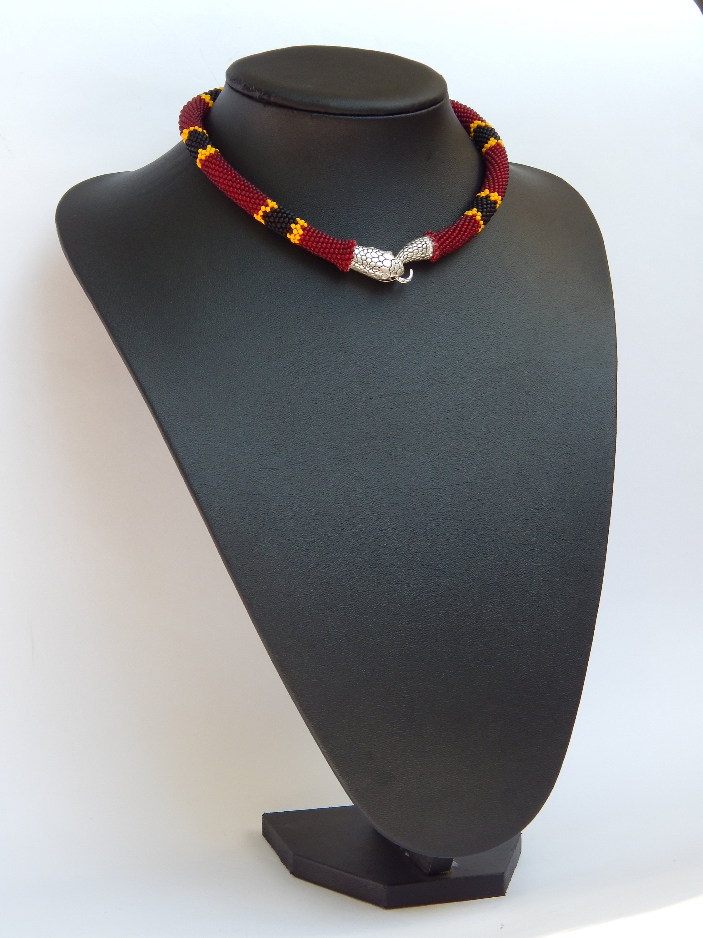 Snake Jewelry Halloween Necklace Snake Necklace Beaded Snake - Etsy