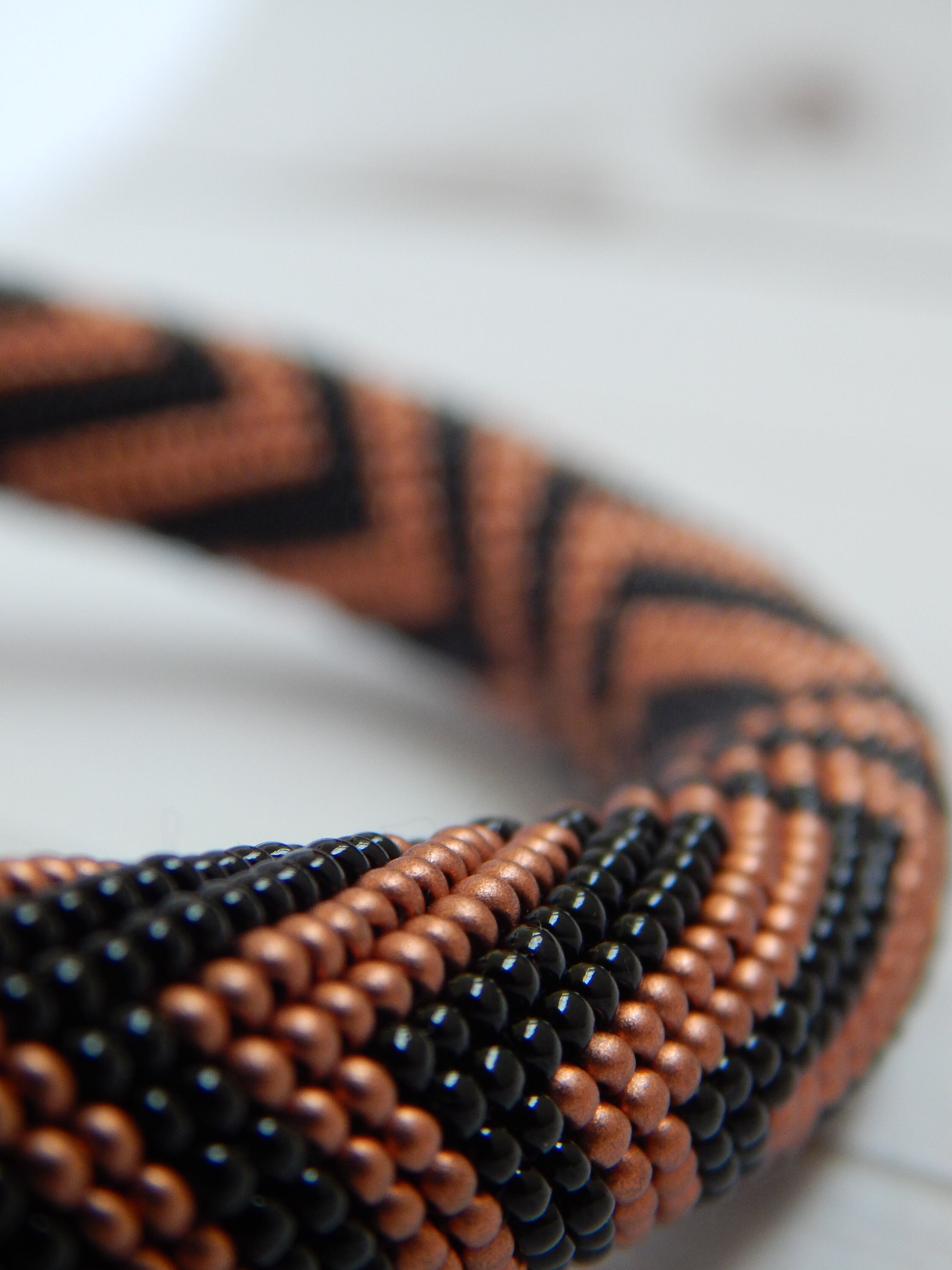 Black Necklace Seed Bead Crochet Necklace Bead Rope Necklace | Etsy