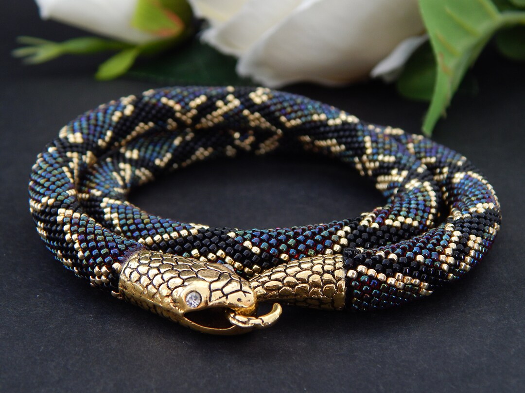 Snake Choker Necklace Snake Jewelry for Women Snake Beaded Crochet ...