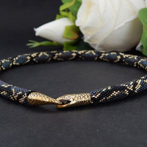Snake Choker Necklace Snake Jewelry for Women Snake Beaded Crochet ...