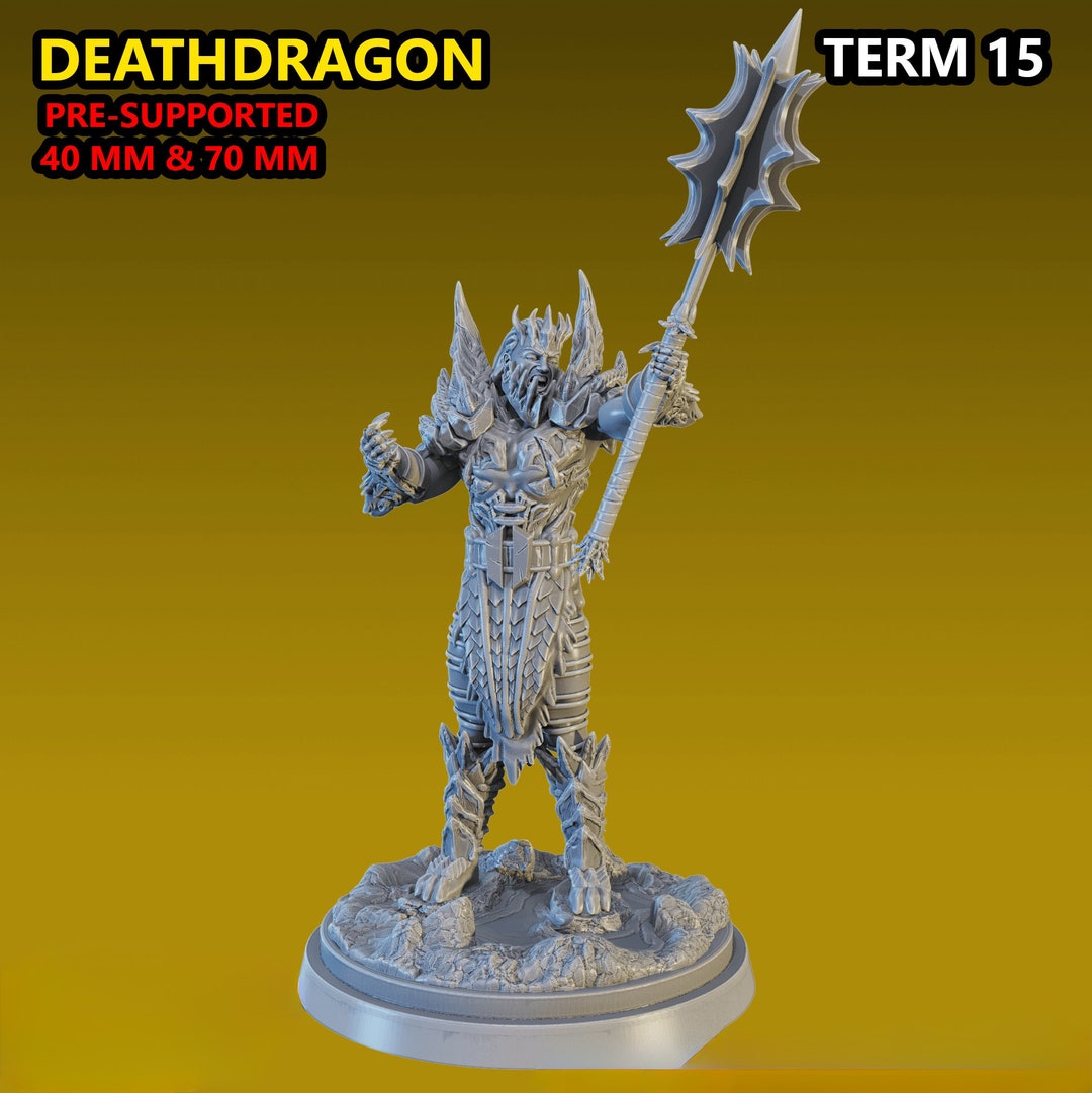 DEATHWING Dragon Knight STL File Epic Scale Armored Warrior for 3D ...