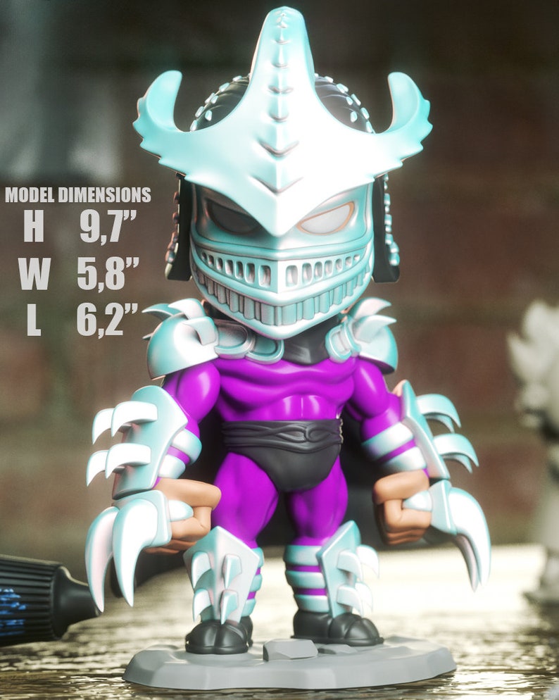 Super Shredder Chibi Super Villain STL Mighty Samurai Armor 3D Model ...