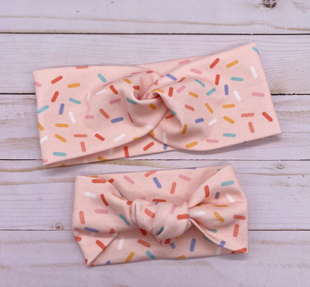 Donut Sprinkle Top Knot Headband: Organic Knit Mommy and Me Headbands ...