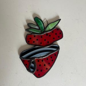 Psychedelic Trippy Strawberry Stained Glass Suncatcher - Etsy