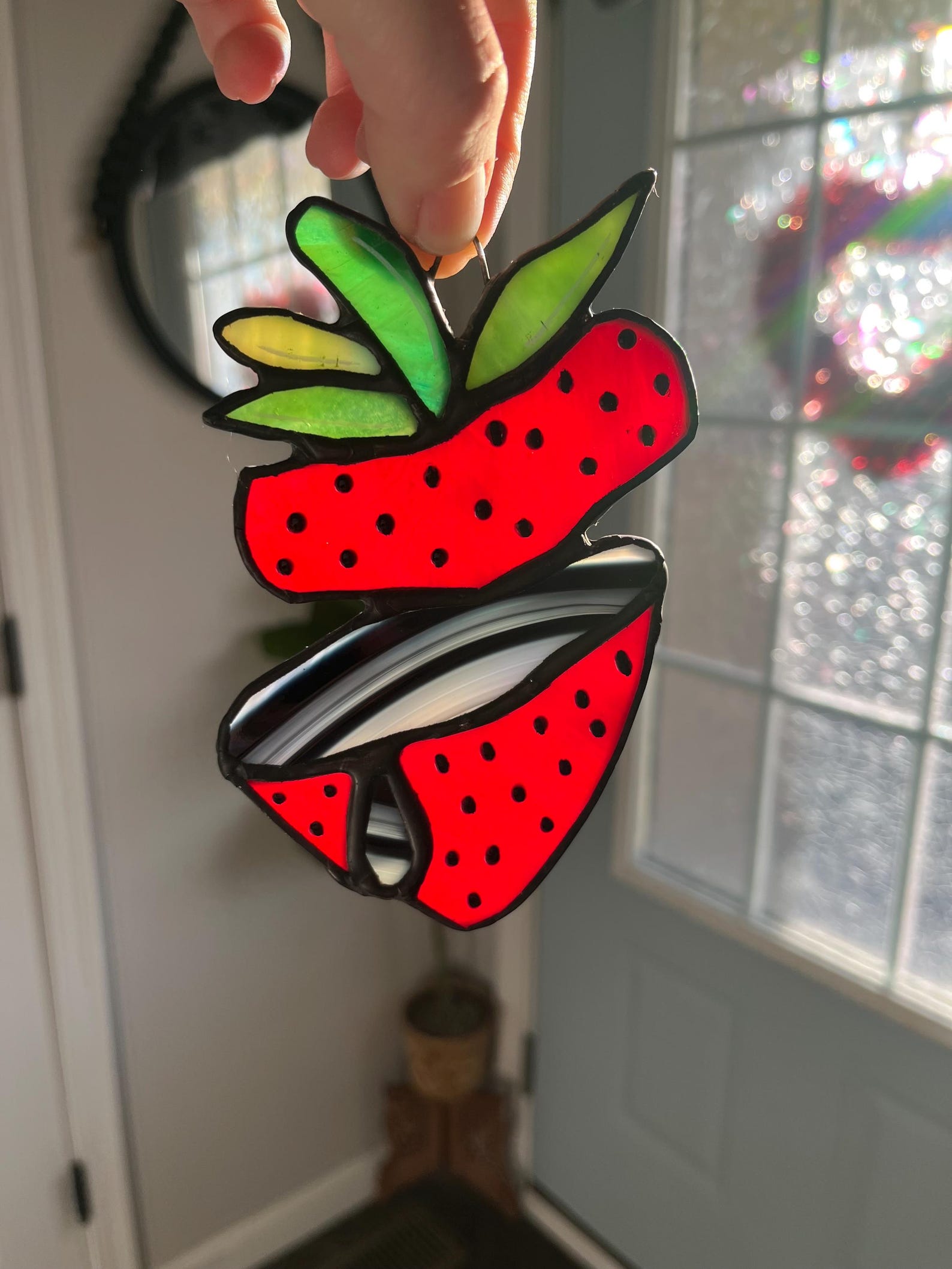 Psychedelic Trippy Strawberry Stained Glass Suncatcher - Etsy