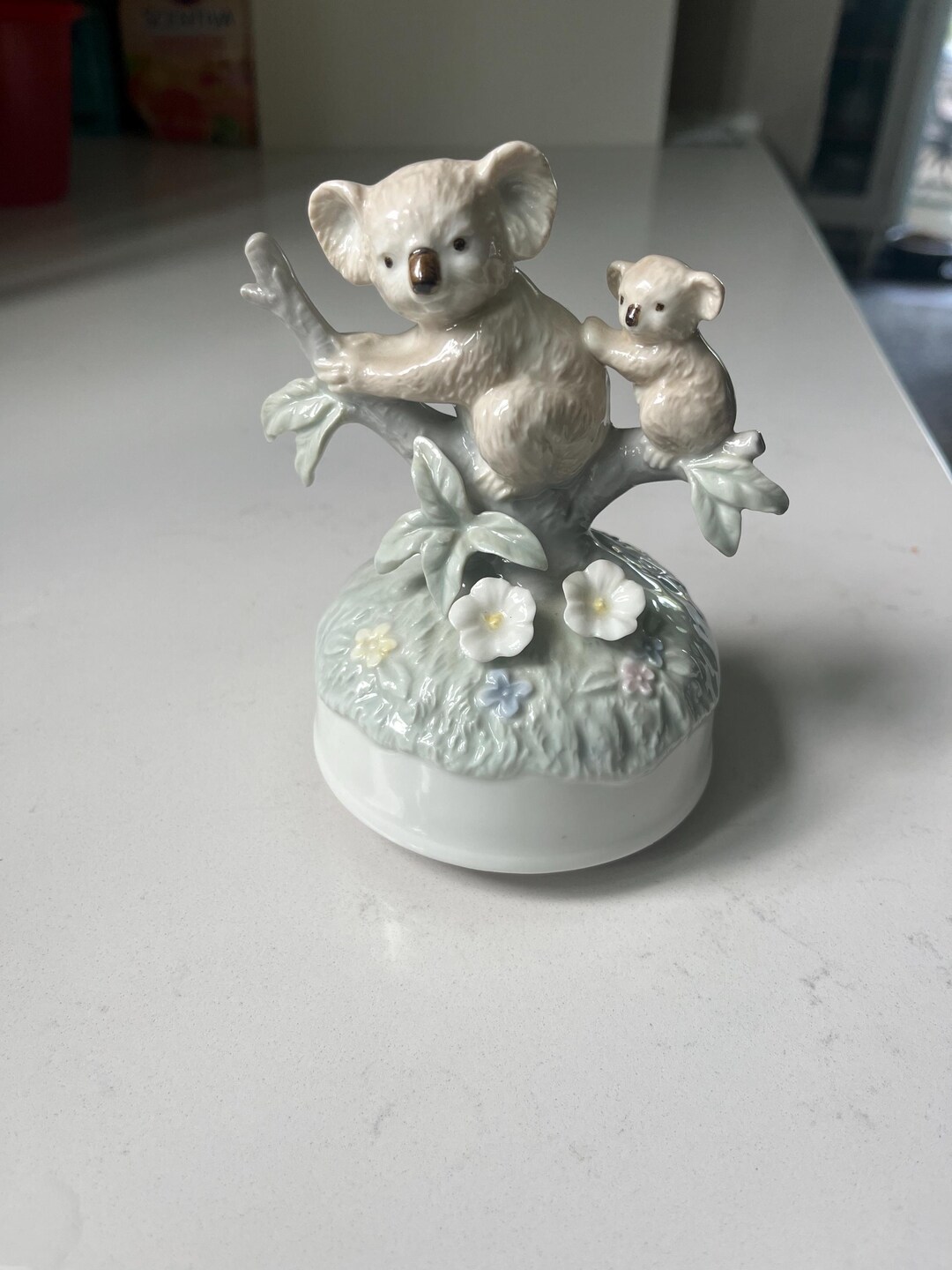 Works Vintage Beautiful Koala Bear Rotating Music Box Otagiri Japan ...