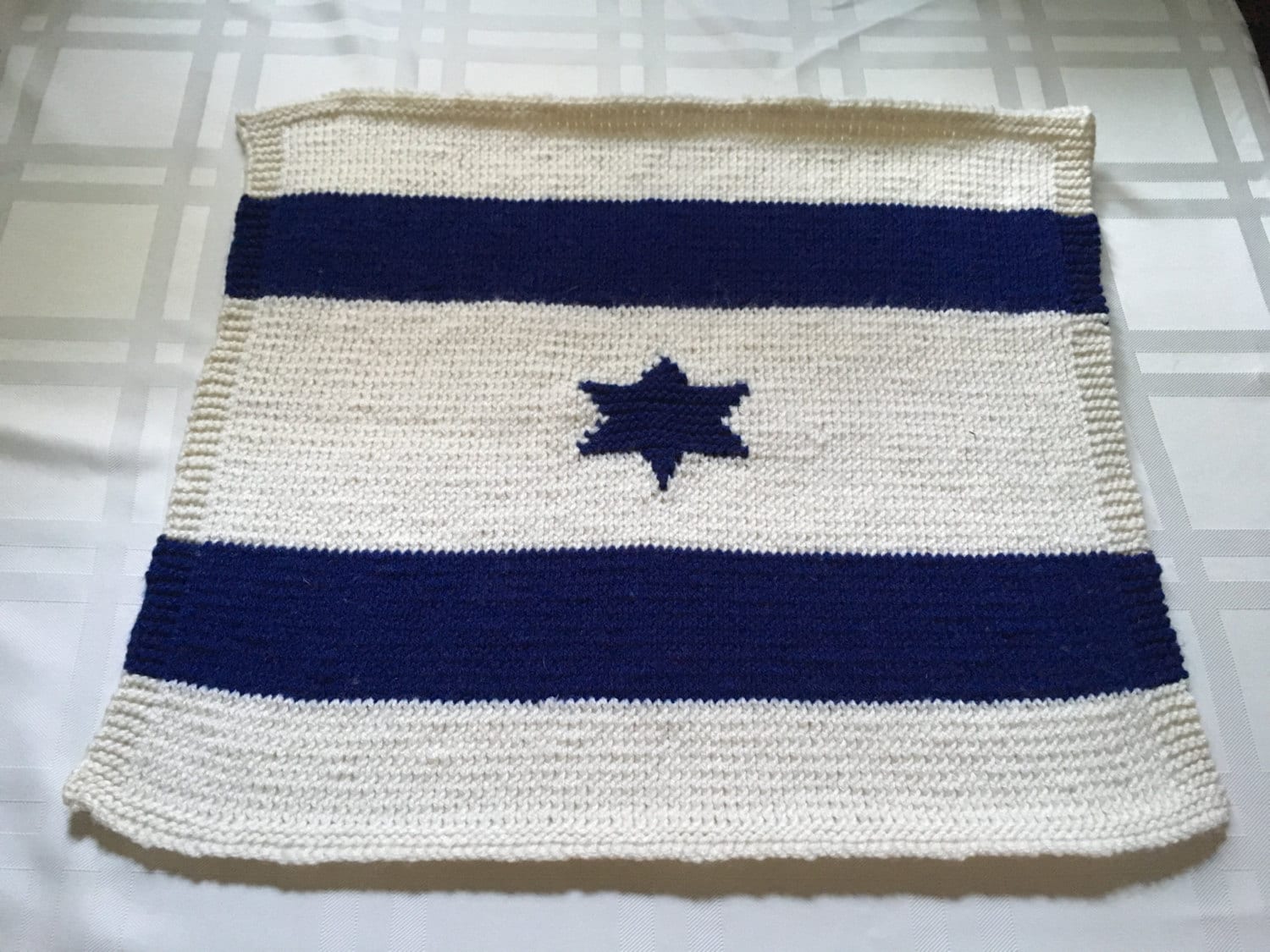 Knitting Pattern: Israeli Flag Challah Cover - Etsy