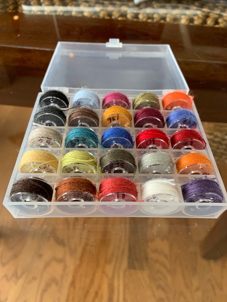 Genziana Wool thread 25 color bobbin set for wool applique | Etsy