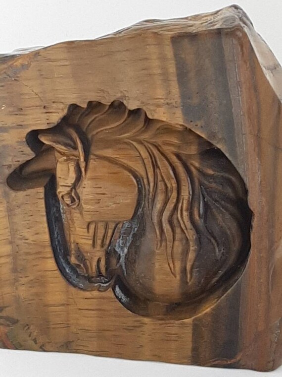 Jewelry Making & Beading Horse head Tigers eye rock slab equestrian ...