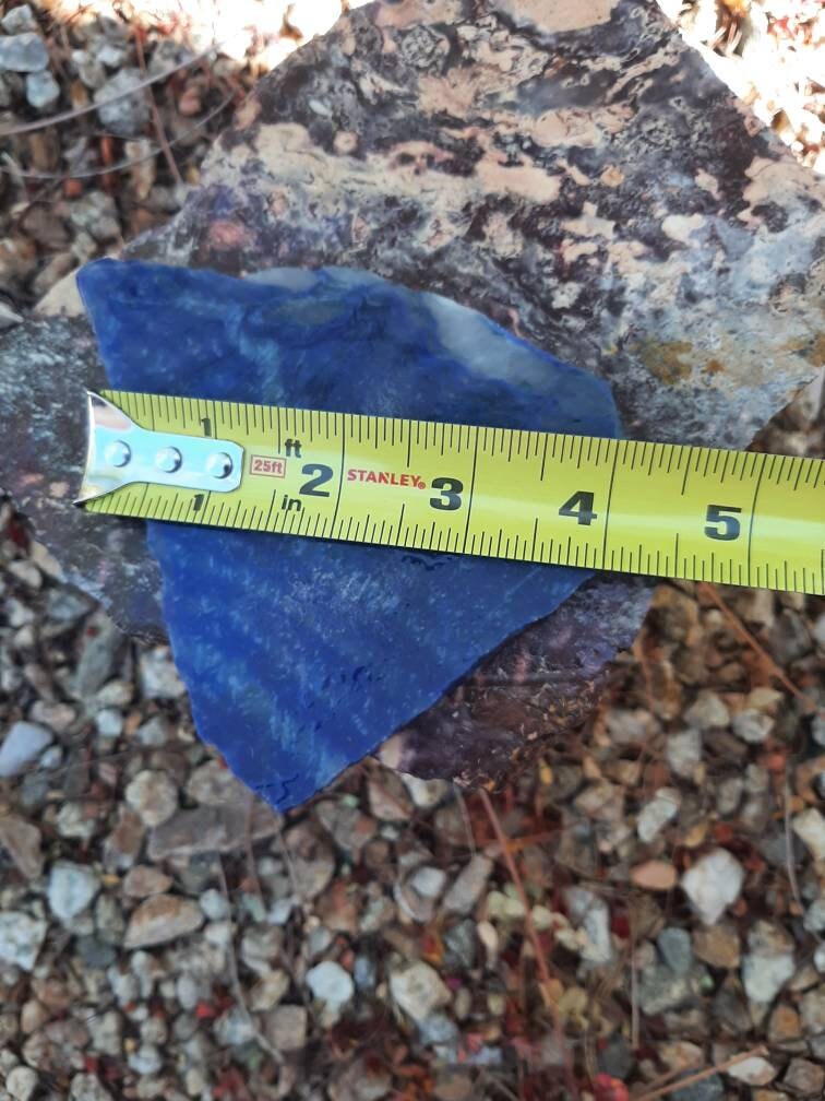 Rare Blue Quartz Cabbing Slab, Crystal Blue Dumotierite, Lapidary, Rock ...