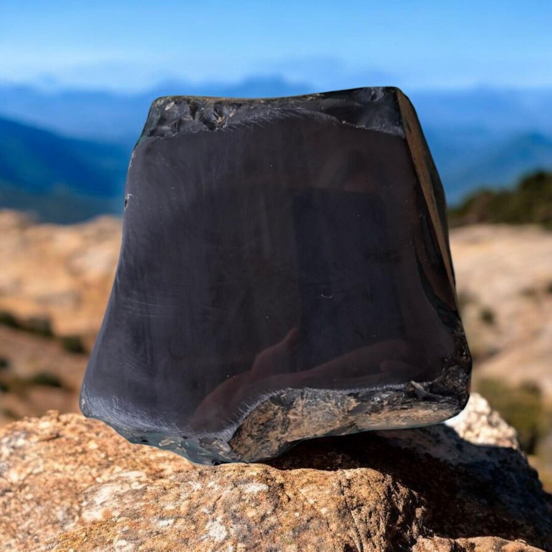 Big Obsidian Raw Material 7 Pound Rock, Big Heavy Solid Black Obsidian ...