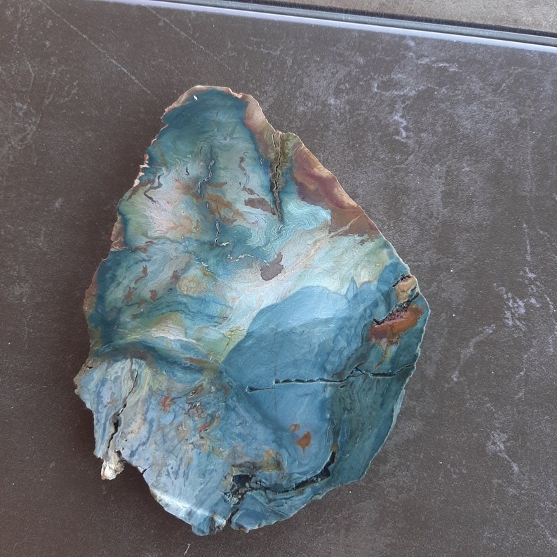 Beautiful Green Thick Petrified Slab, Petrified Wood, Unique Rock Slab ...