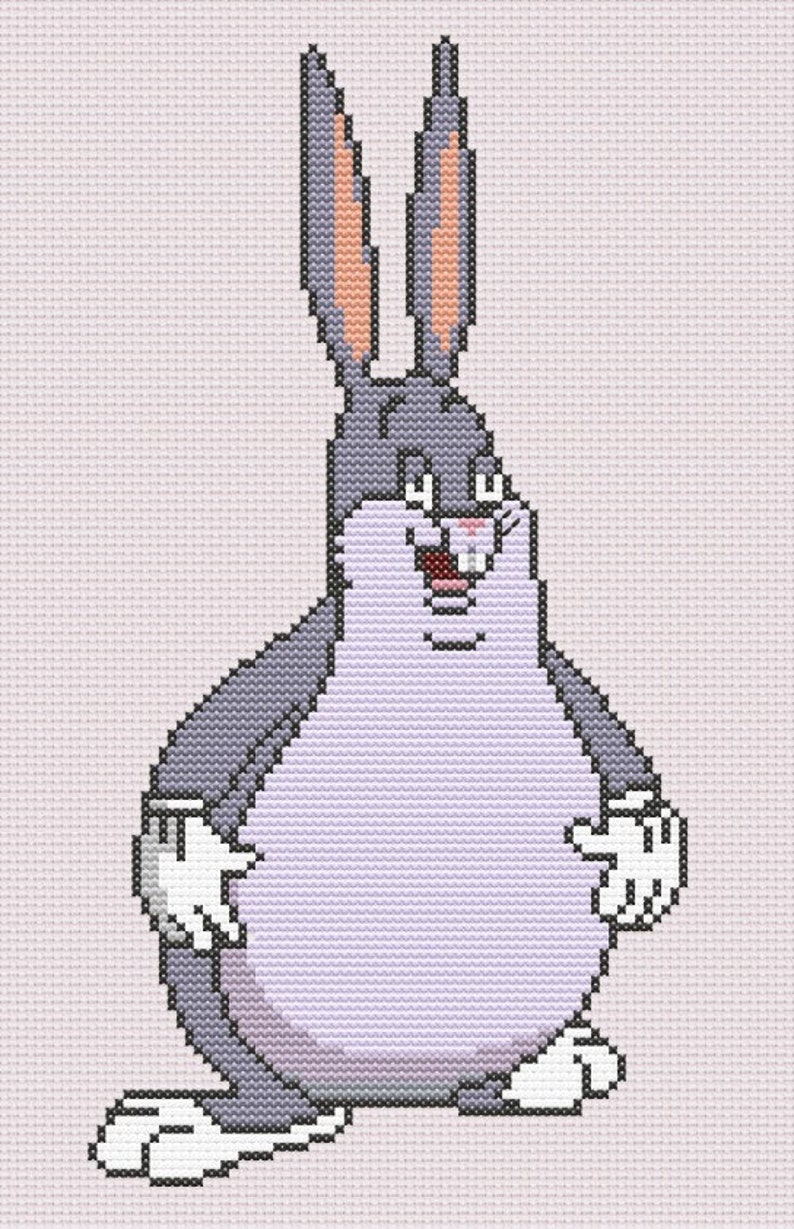 Big Chungus Inspired Chubby Bug Bunny Meme Cross Stitch Pattern PDF ...
