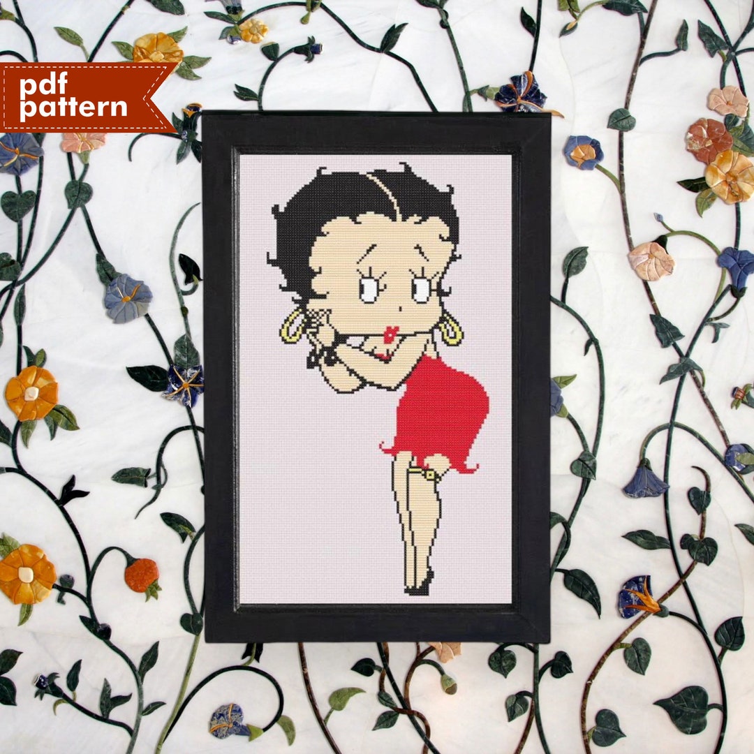 Retro Betty Boop Inspired Cross Stitch Pattern PDF ONLY Embroidery ...