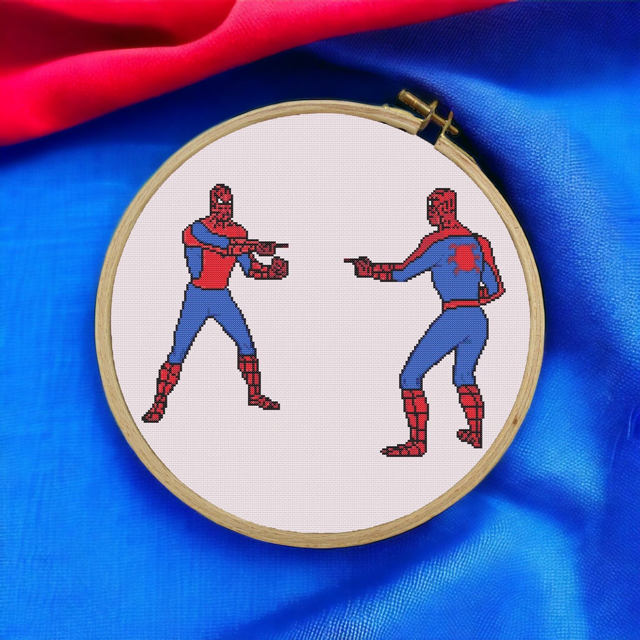Spider Man Inspired Pointing Meme Cross Stitch Pattern PDF - Etsy