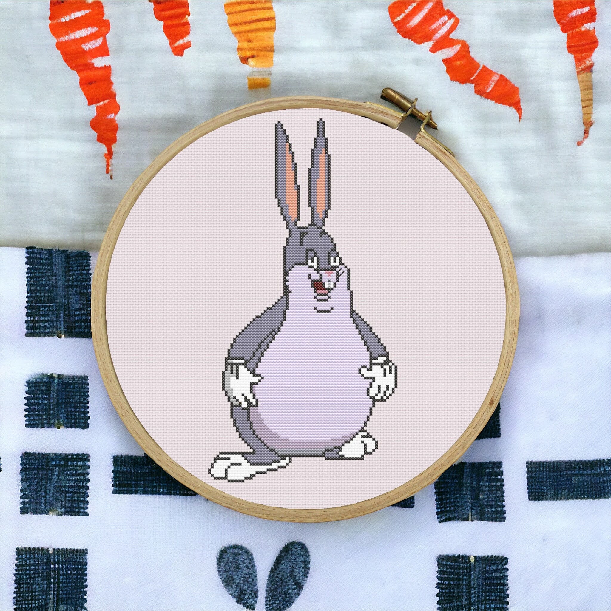 Big Chungus Inspired Chubby Bug Bunny Meme Cross Stitch Pattern PDF ...