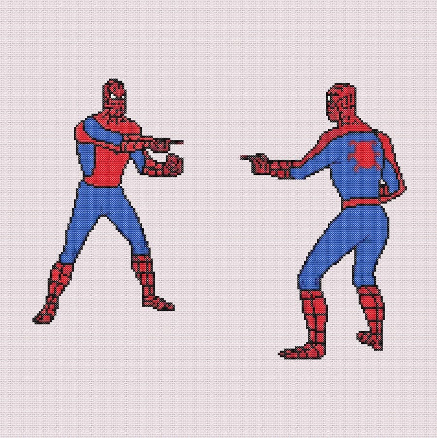 Spider Man Inspired Pointing Meme Cross Stitch Pattern PDF - Etsy