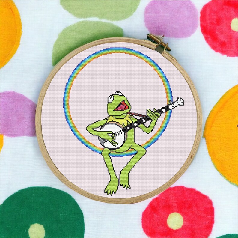 Rainbow Connection Kermit Frog Inspired Cross Stitch Pattern PDF ONLY ...