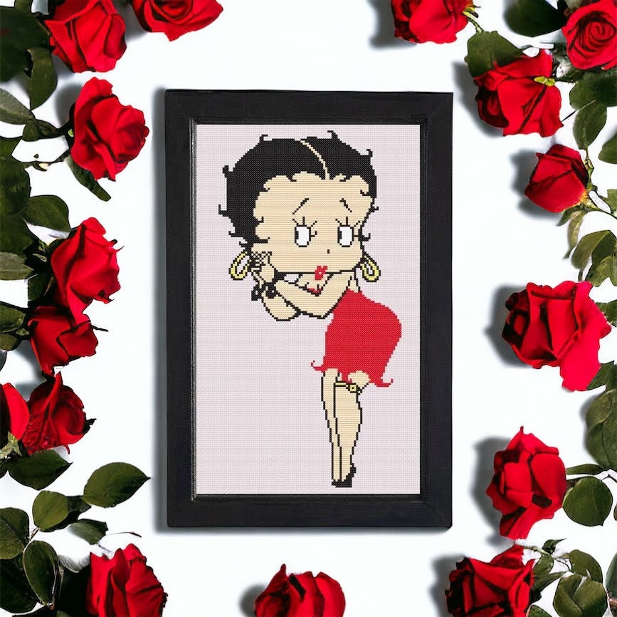 Retro Betty Boop Inspired Cross Stitch Pattern PDF ONLY Embroidery ...